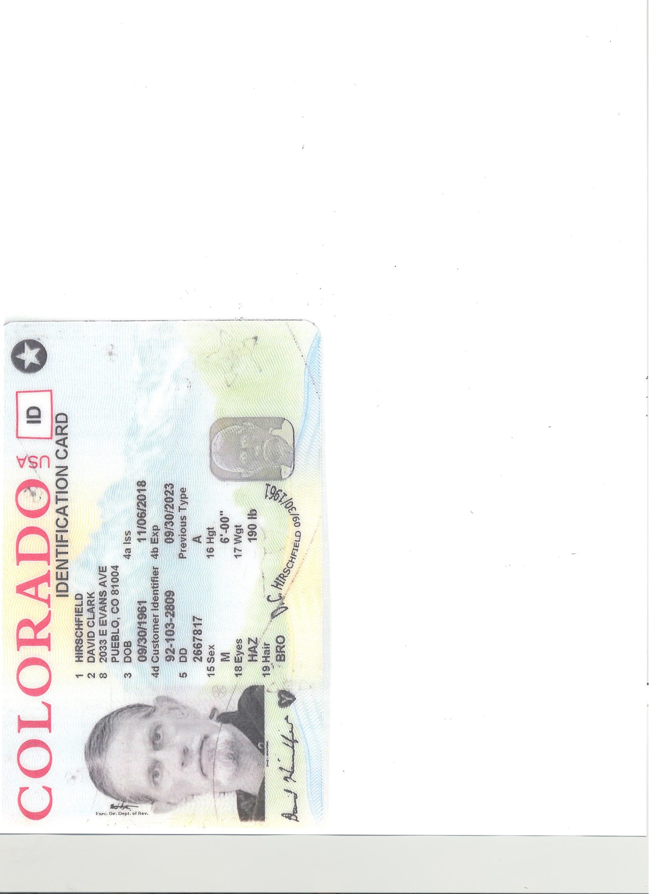 David Hirschfield Obituary - Pueblo, CO