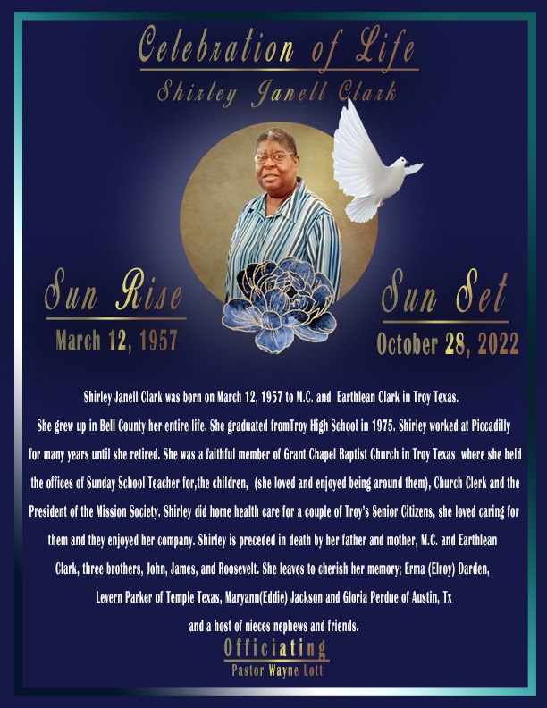 Shirley Clark Obituary - Temple, TX
