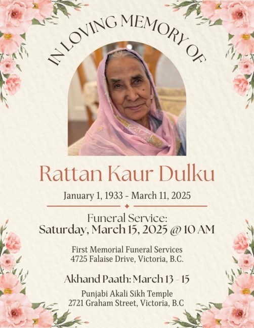 Rattan Dulku Obituary - Victoria, BC