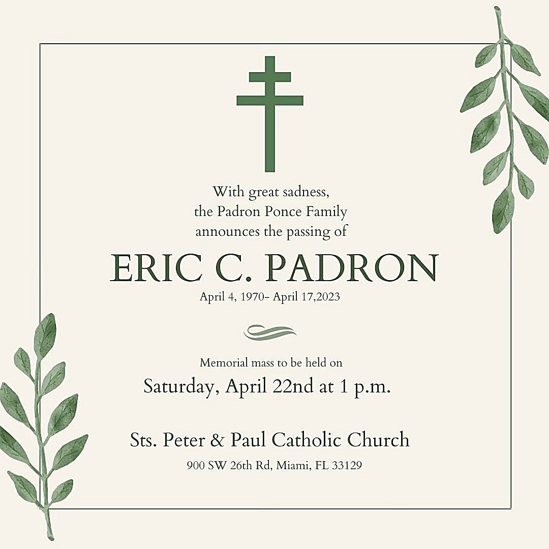 Eric Padron Obituary - Miami, FL
